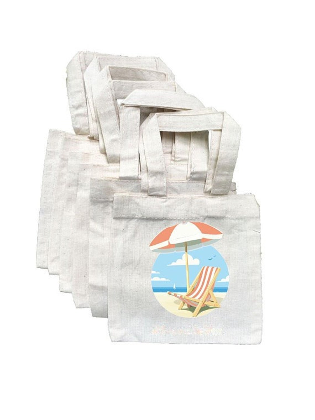 Beach Party Favor Bags, Set of 6, Beach Party Favors, Party Favor Bags ...