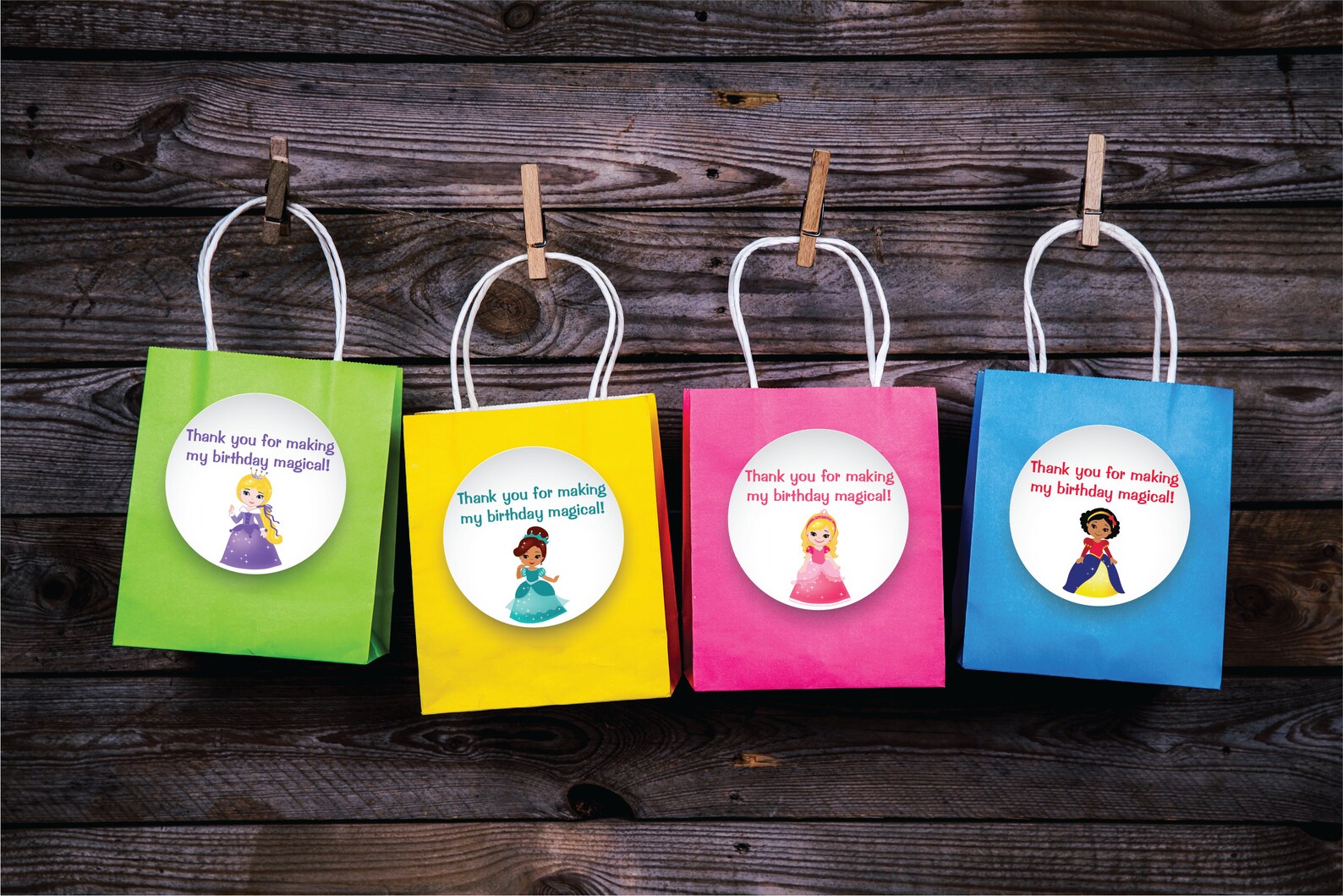 Princess Party Favor Stickers Stickers Princess Party - Etsy