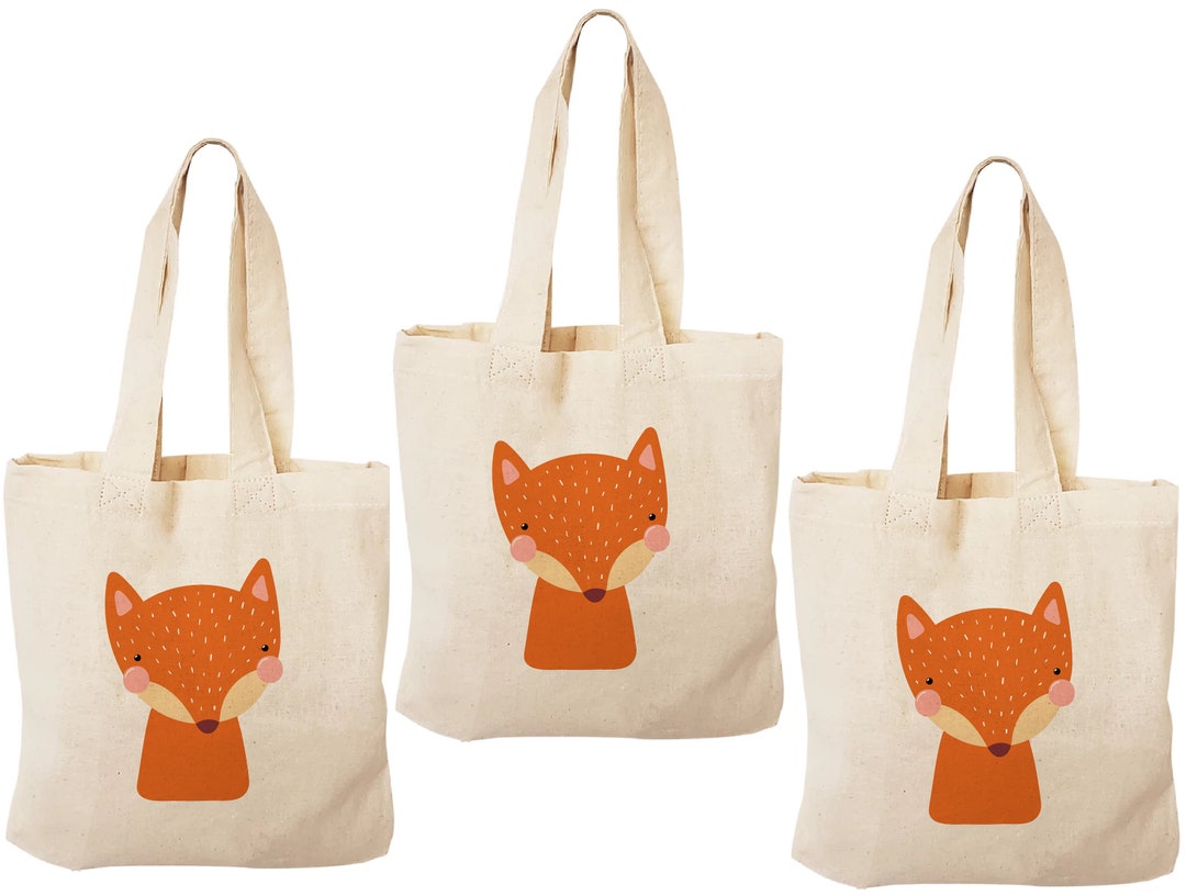 3 Fox Party Favor Bags, Fox Goodie Bags, Fox Gift Bags, Fox Party, Fox ...