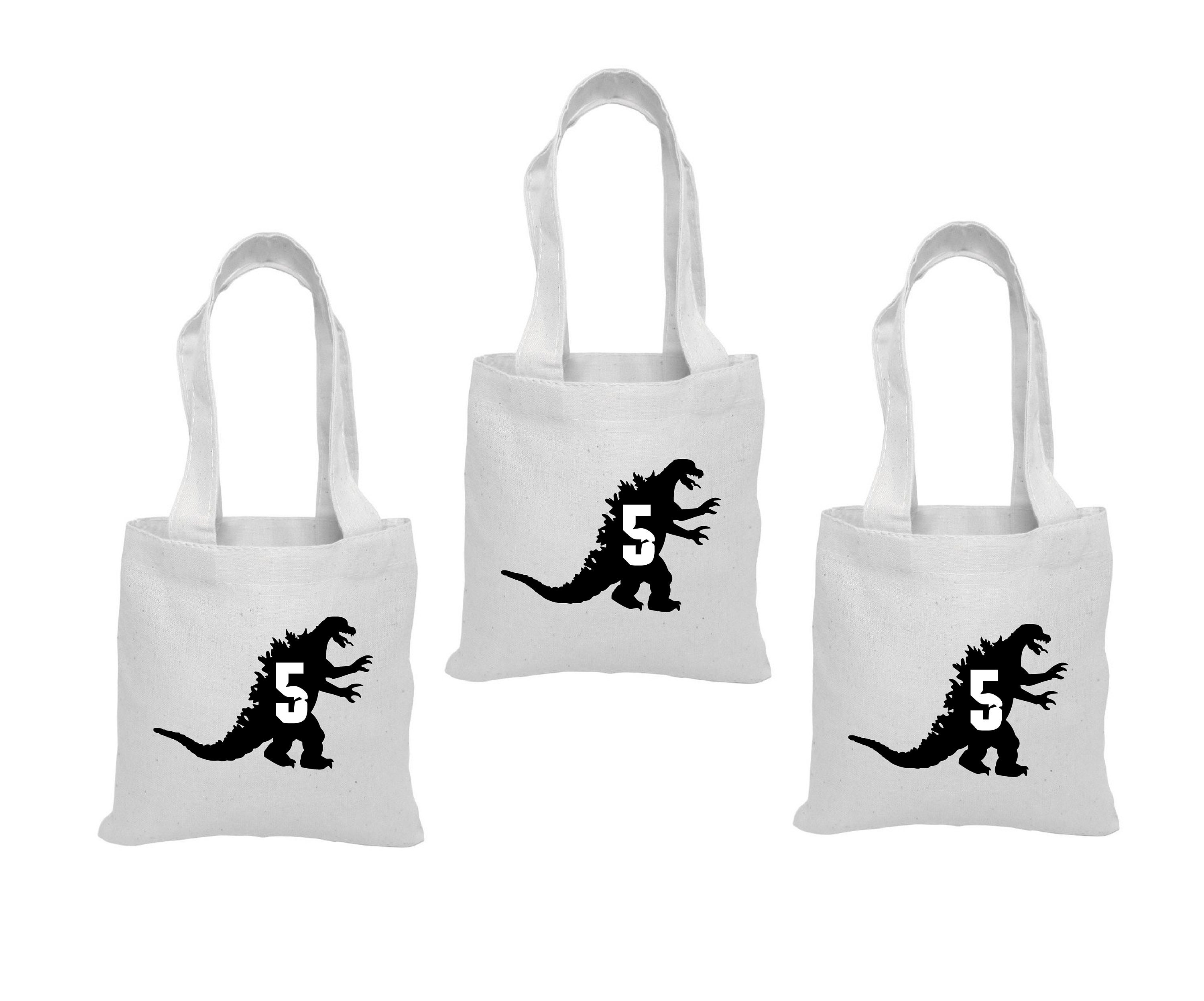 Godzilla Party Favor Bags: Set of 3 Cotton Treat Bags - Perfect for ...