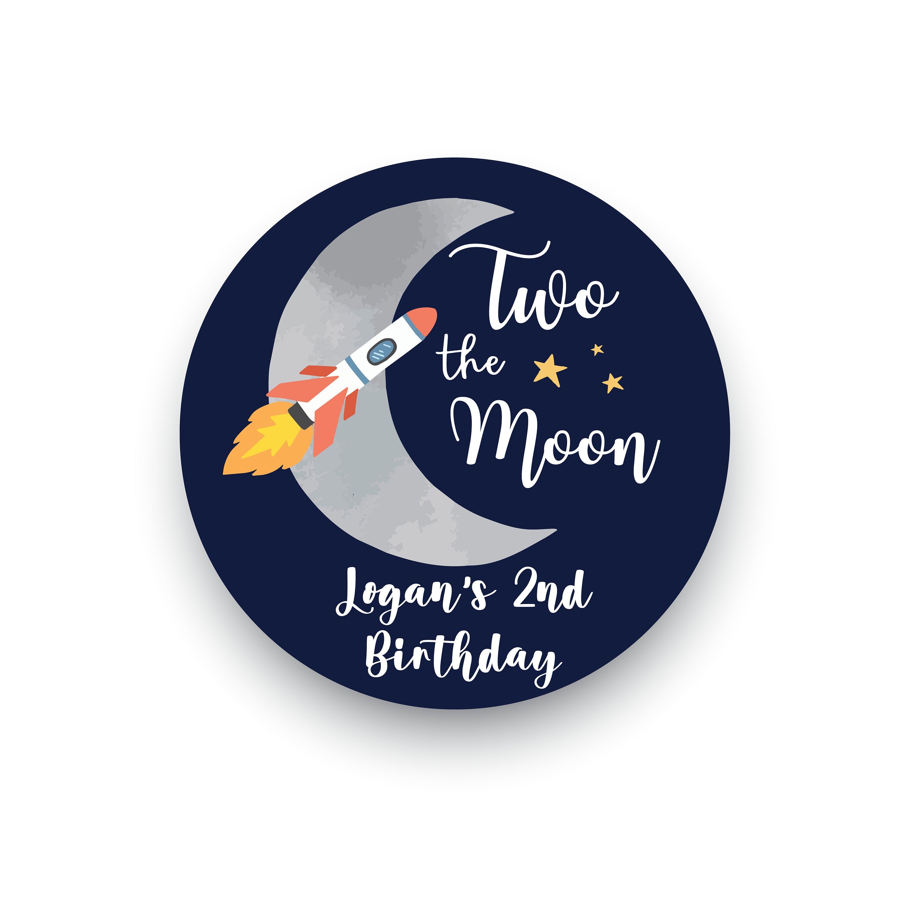 Two the Moon Birthday Stickers Two the Moon Two the Moon - Etsy