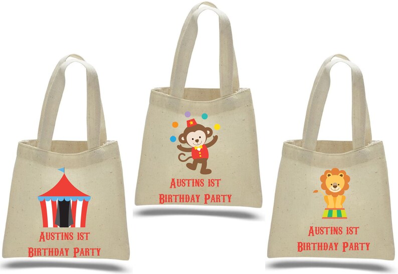 Personalized Circus Favor Bags – Cotton Party Goodie Bags - Etsy