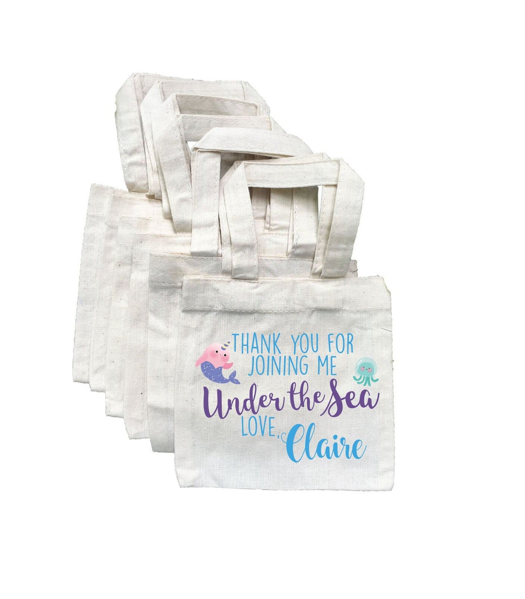 6 Mermaid Treat Bags, Mermaid Party Bags, Mermaid Party Favors, Mermaid ...