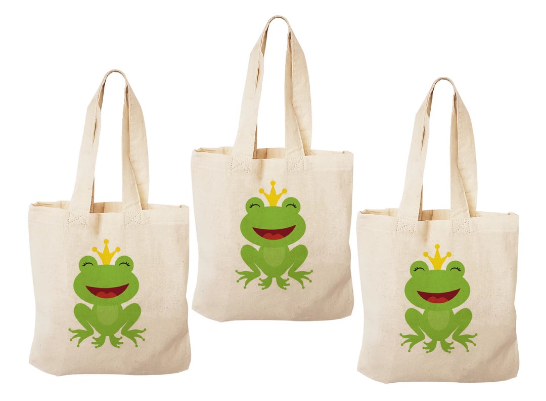 3 Frog Prince Party Favor Bags, Frog Treat Bags, Frog Goodie Bags, Frog ...
