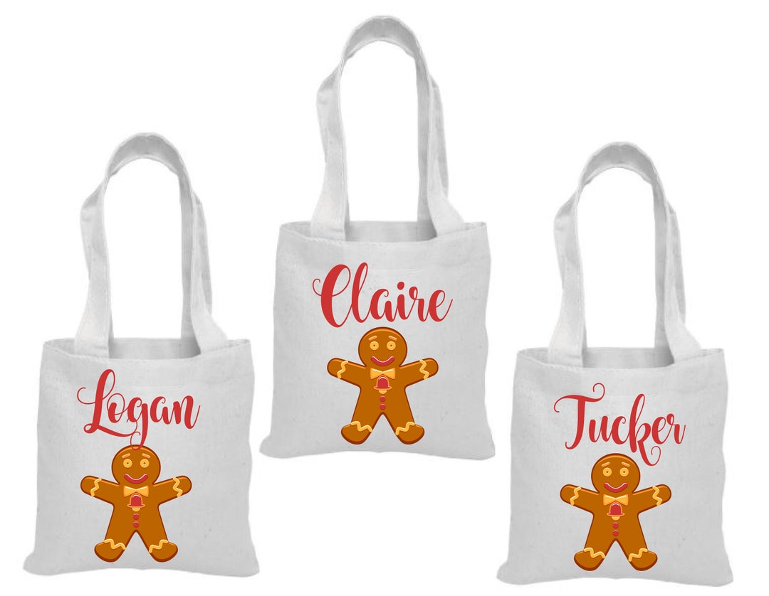 3 Christmas Treat Bags Gingerbread Man Party Favor Bags - Etsy