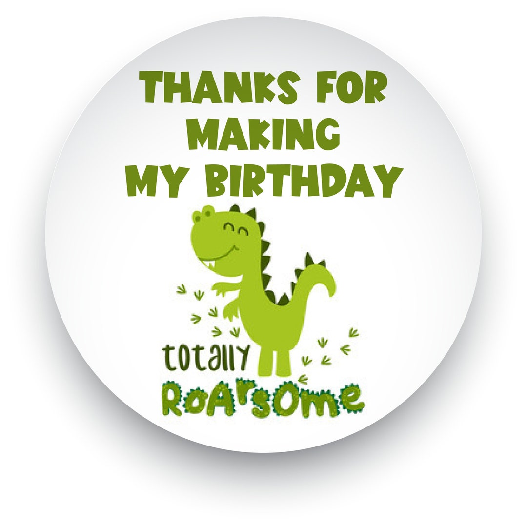 Dinosaur Birthday Stickers, Dinosaur Party Favor Stickers, Dinosaur ...