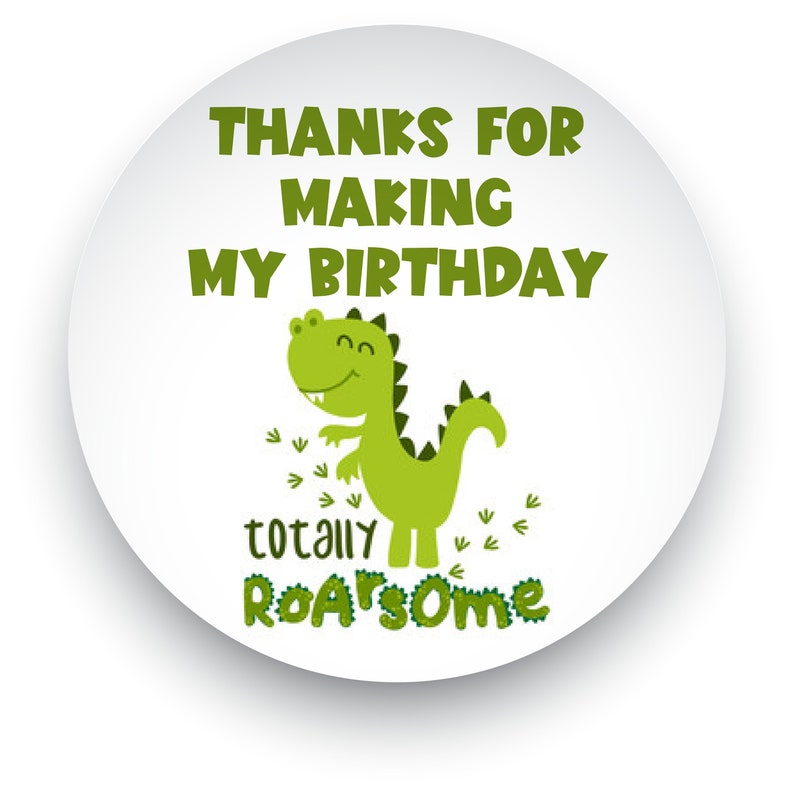 Dinosaur Birthday Stickers Dinosaur Party Favor Stickers - Etsy