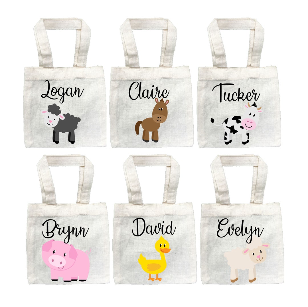 6 Farm Treat Bags, Barnyard Party Bags, Farm Party Favors, Barnyard ...