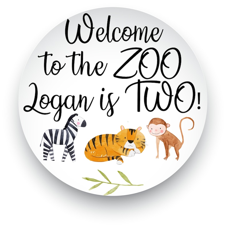Zoo Party Favor Stickers Stickers Welcome to the Zoo Party - Etsy