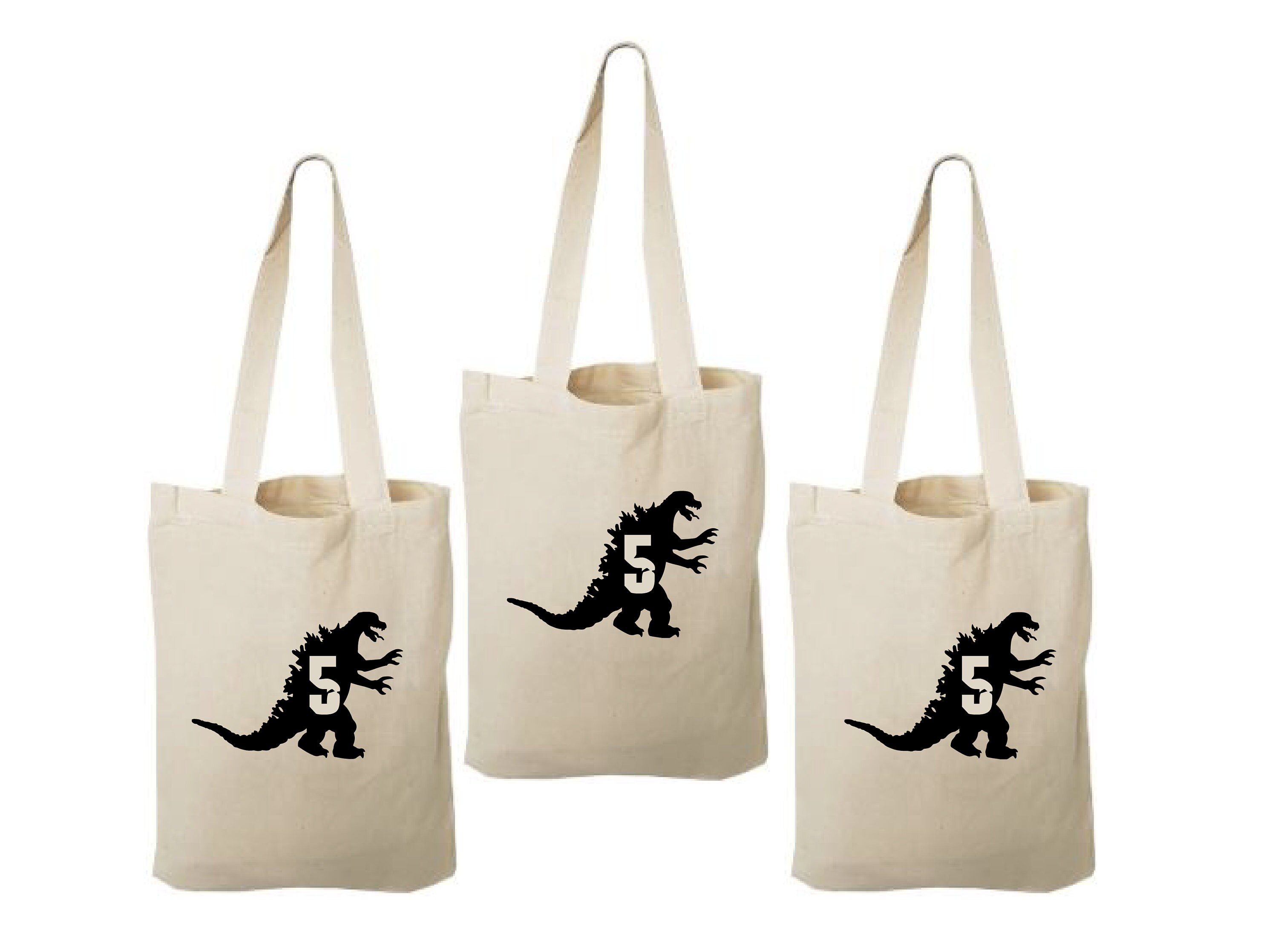 Godzilla Party Favor Bags: Set of 3 Cotton Treat Bags - Perfect for ...