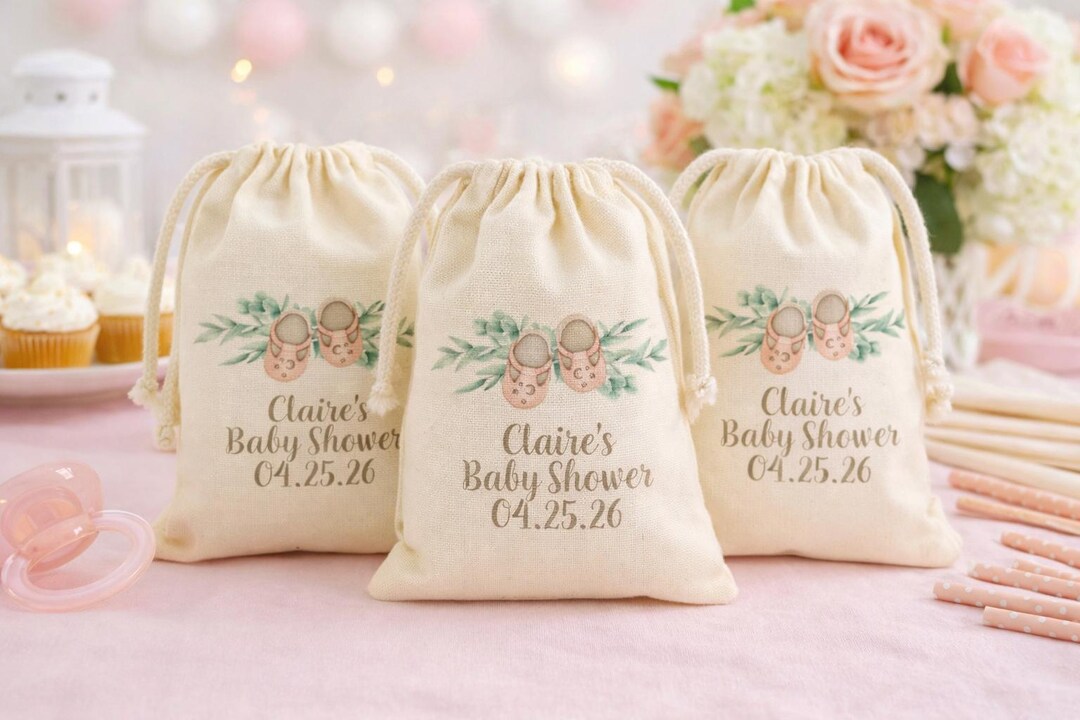 Custom Baby Shower Party Favor Bags - Drawstring - Etsy