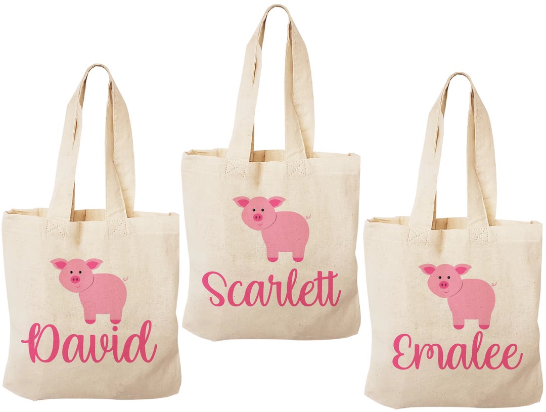3 Pig Party Favor Bags, Pig Treat Bags, Pig Gift Bags, Pig Party Favors ...