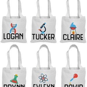 6 Science Treat Bags, Science Party Favor Bags, Science Party Favors ...