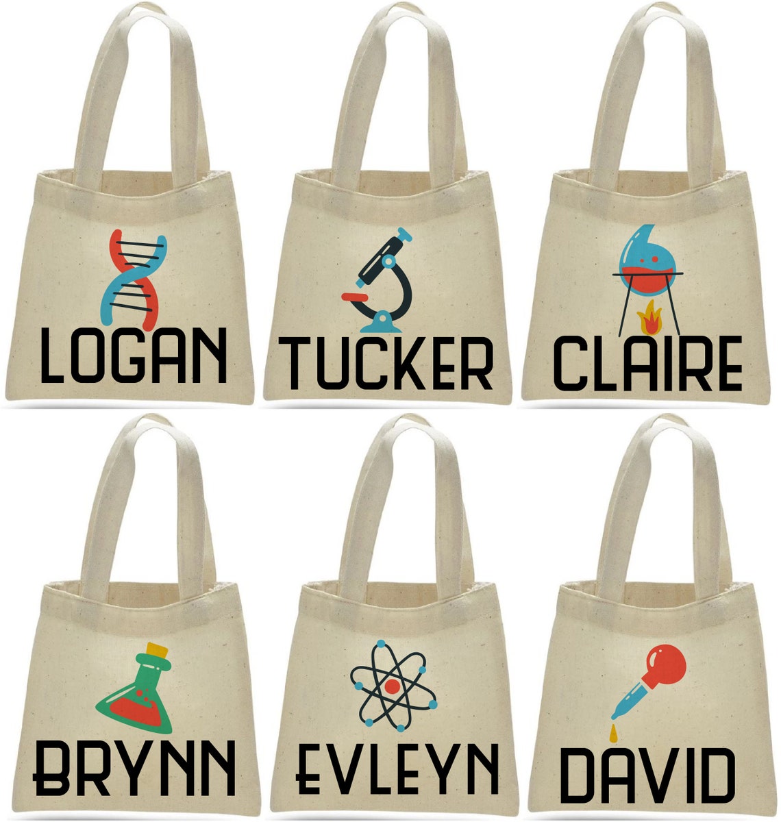 6 Science Treat Bags, Science Party Favor Bags, Science Party Favors ...