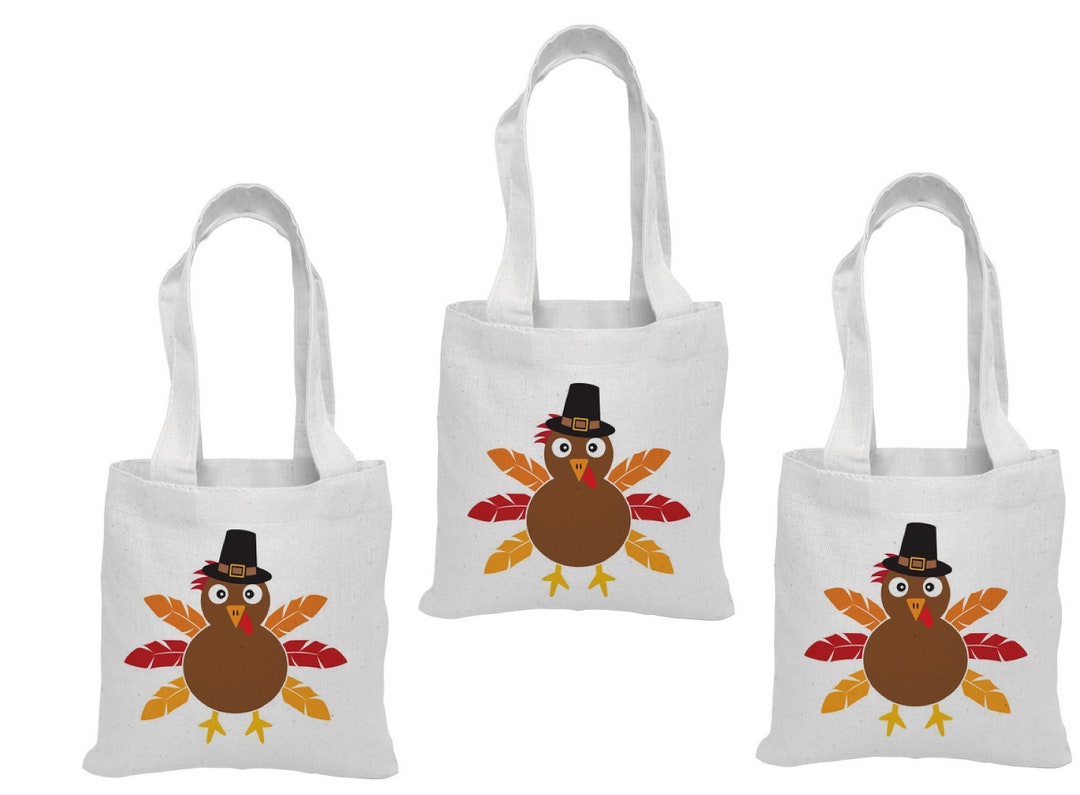 3 Thanksgiving Treat Bags, Thanksgiving Party Favor Bags, Turkey Party ...