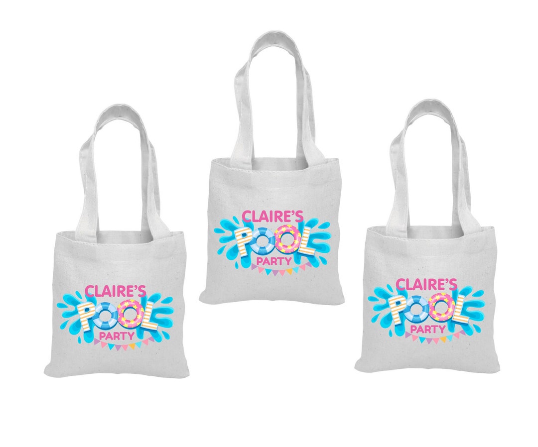 3 Pool Party Gift Bags, Pool Party Favors, Pool Party Treat Bags, Pool ...