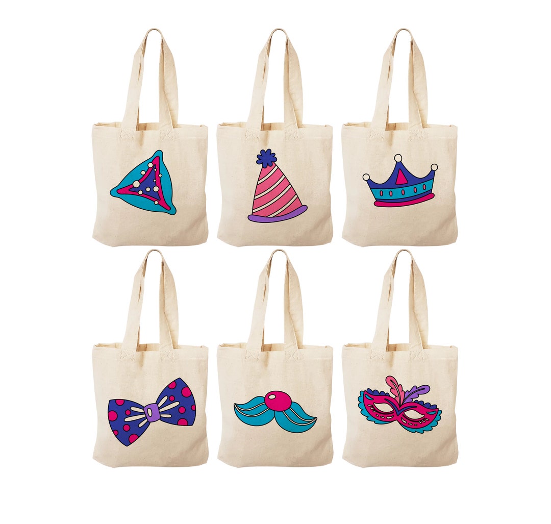6 Purim Party Favor Bags, Purim Party Favors, Party Favor Bags, Purim ...