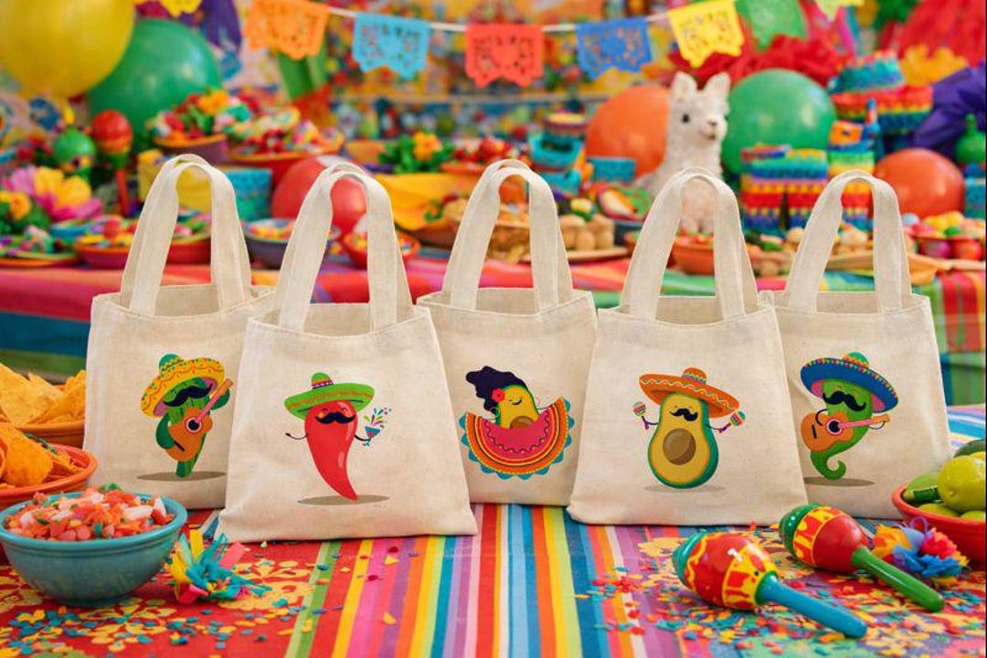 Fiesta Party Favor Bags - Set of Five Bags - Etsy