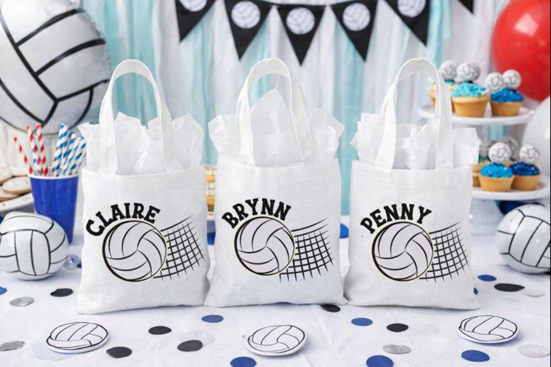 Personalized Volleyball Party Favor Bags - Set of Three Bags - Etsy