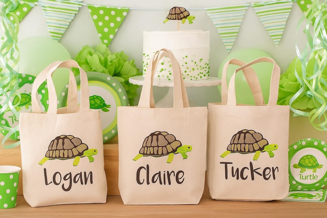 Custom Turtle Party Favor Bags - Etsy