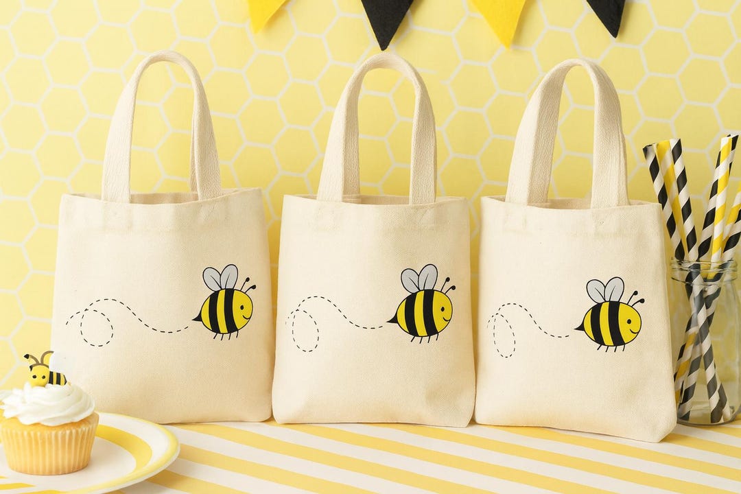 Bee Party Favor Bags - Perfect for Bee Themed Parties! - Set of 3 ...