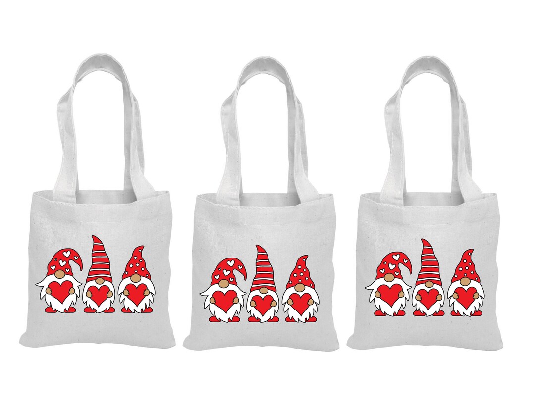 3 Gnome Valentine Party Favor Bags, Gnome Valentine Party Bags, Gnome ...