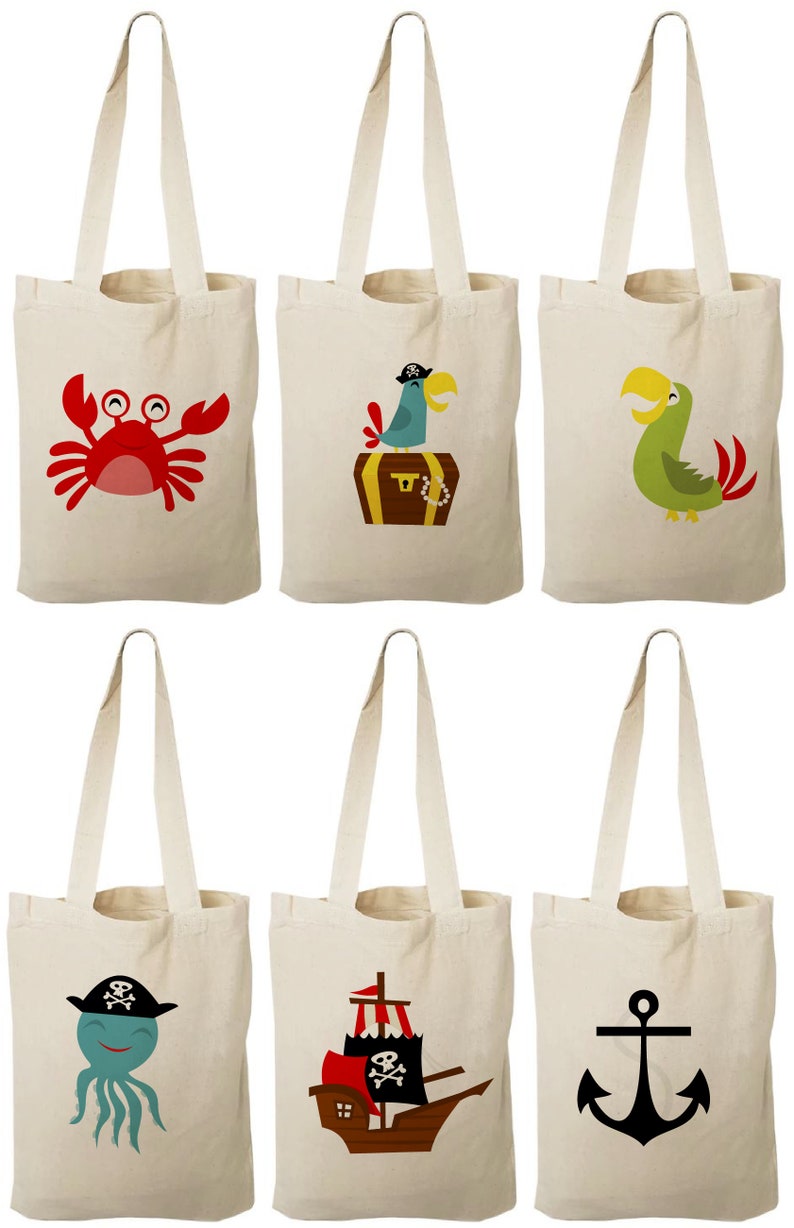 Pirate Party Favor Bags, Cotton Goodie Bags, Set of 6 - Etsy