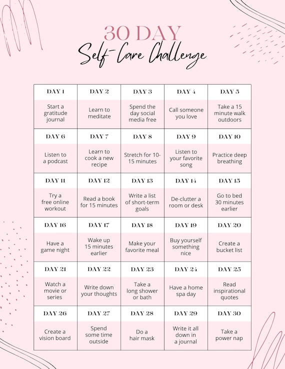 Self Care Checklist Printable-pdf-mental Health-coping Skills | Etsy