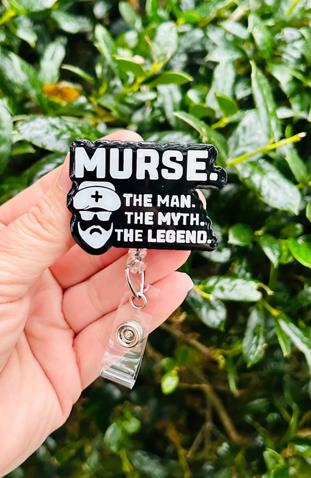 Murse Badge Reel, Male Nurse Badge Clip, Funny Nurse Badge ID Holder ...