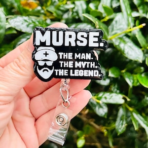 Murse Badge Reel, Male Nurse Badge Clip, Funny Nurse Badge ID Holder ...