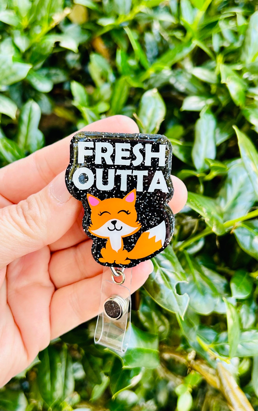 Fresh Outta Fox Badge Reel, Funny Badge Holder, Retractable Office ...