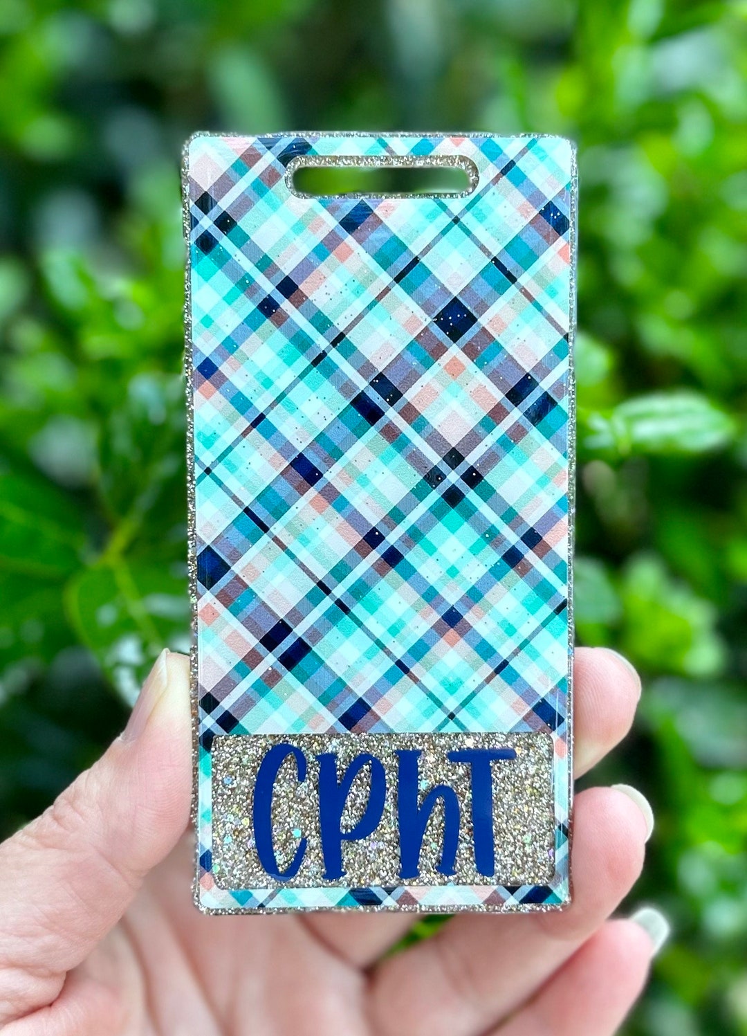 Custom Title Badge Buddy, Horizontal & Vertical, Blue, Peach and Teal ...