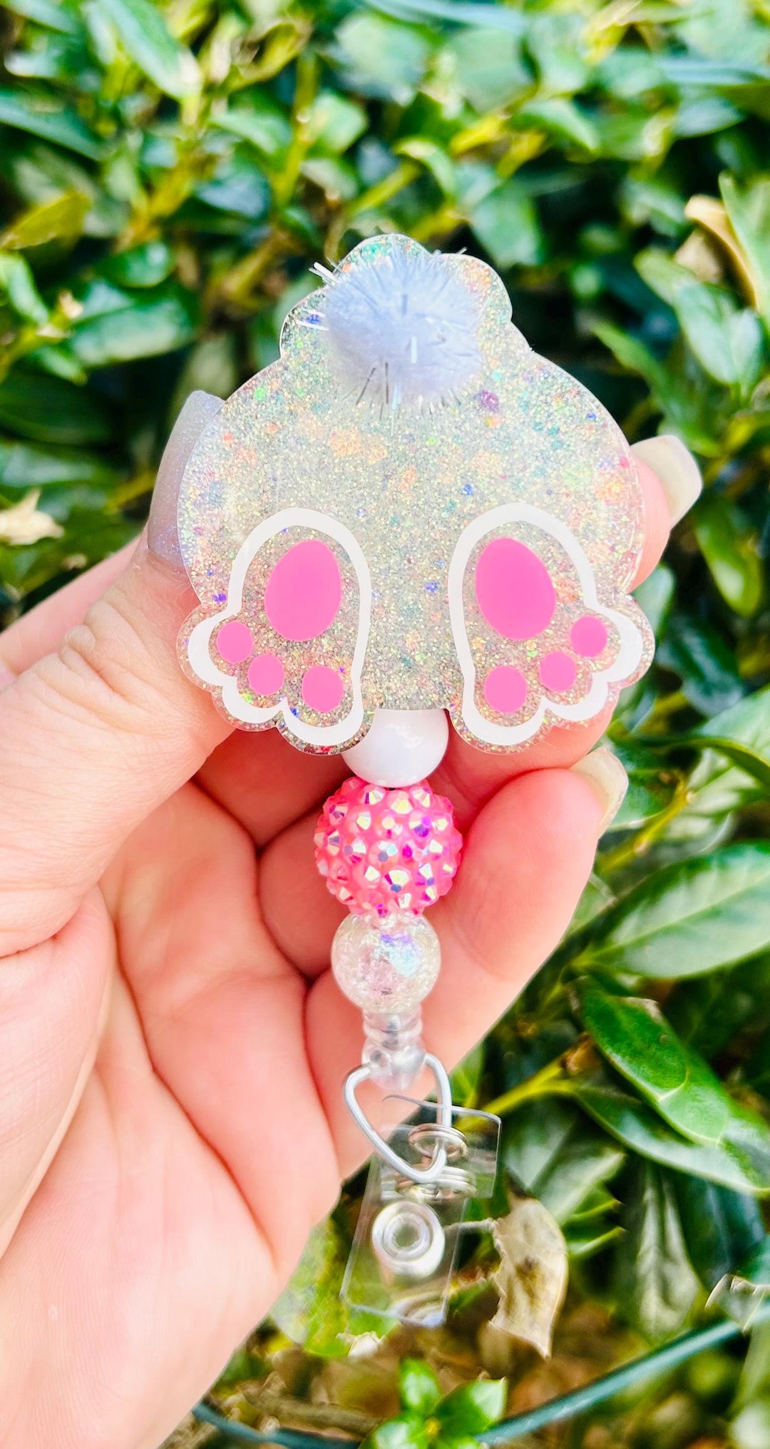 Easter Bunny Butt Badge Reel, Cute Badge Holder for Best Friend Gift ...