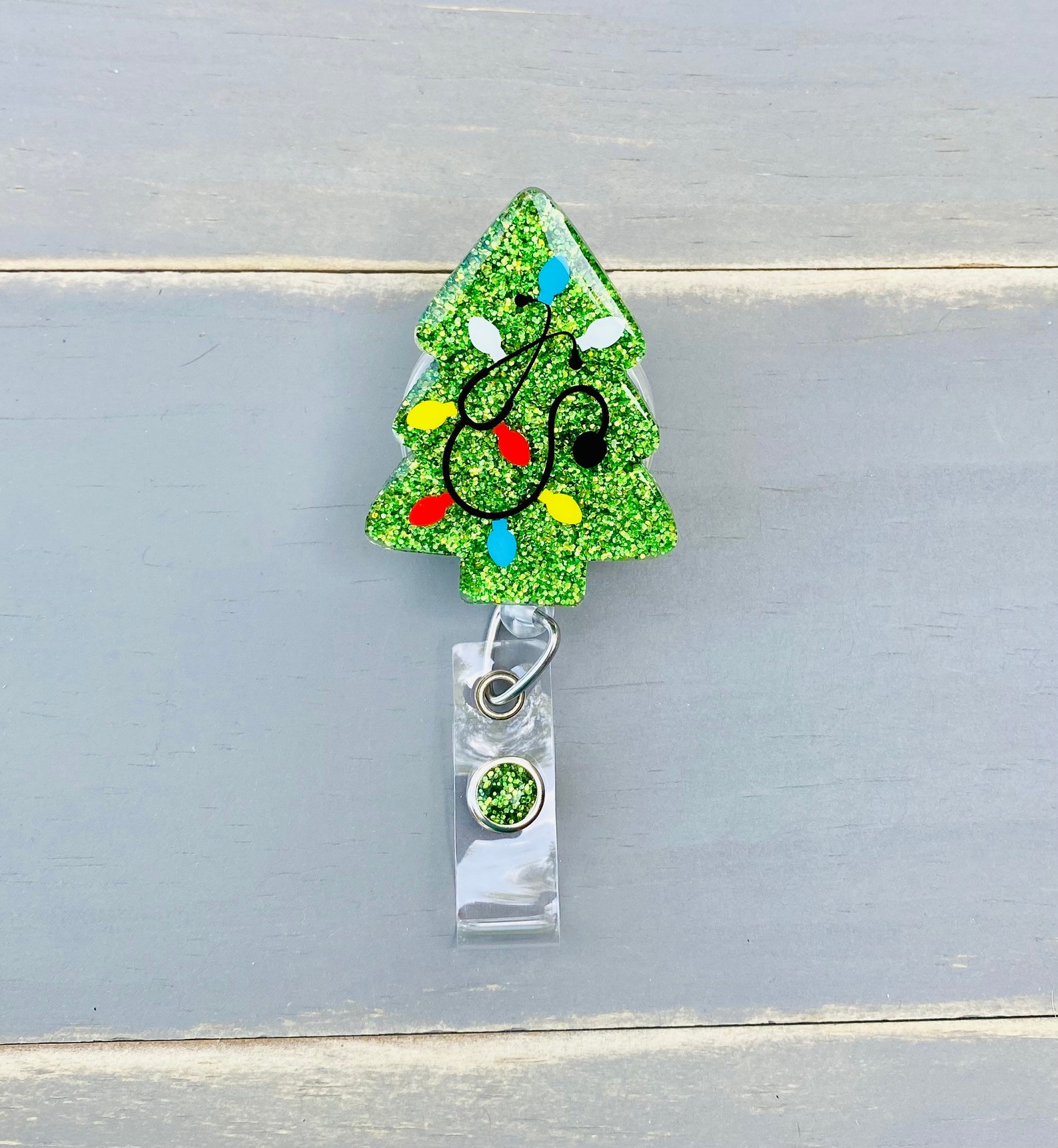Christmas Tree Medical Badge Reel Holiday Badge Holder - Etsy