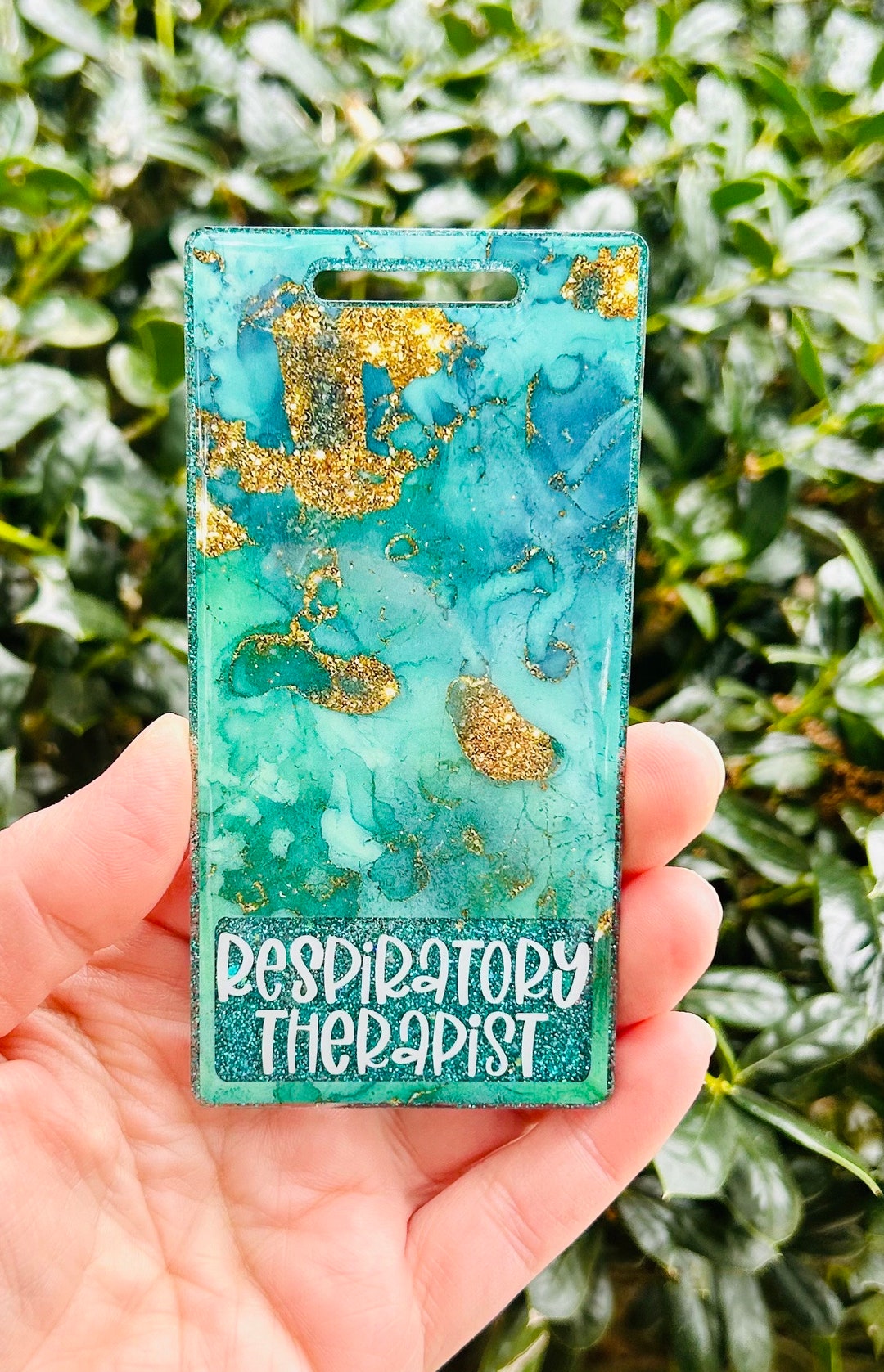 Teal/gold Badge Buddy, Medical Gift, Cute ID Badge, Job Title/name ...