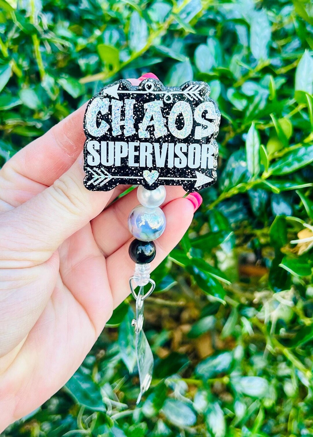 Chaos Supervisor Badge Reel, Funny Nursing ID Badge for Charge Nurses ...