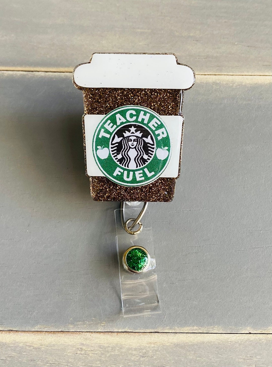 Teacher Fuel Badge Reel, Coffee Badge Reel, Leopard Coffee Badge Reel ...