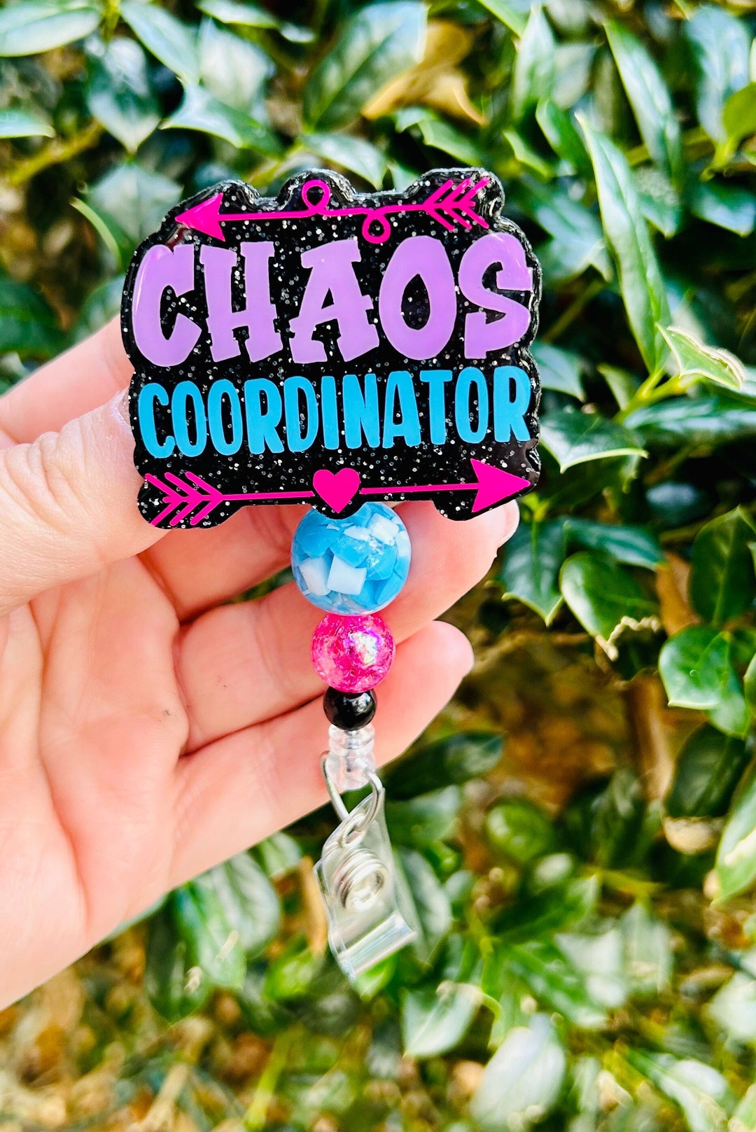 Chaos Coordinator Badge Reel, Funny Nursing ID Badge for Charge Nurses ...