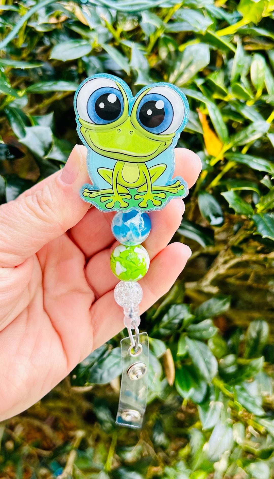 Cute Frog Badge Reel, Baby Toad Badge Holder, Animal Badge Holder ...