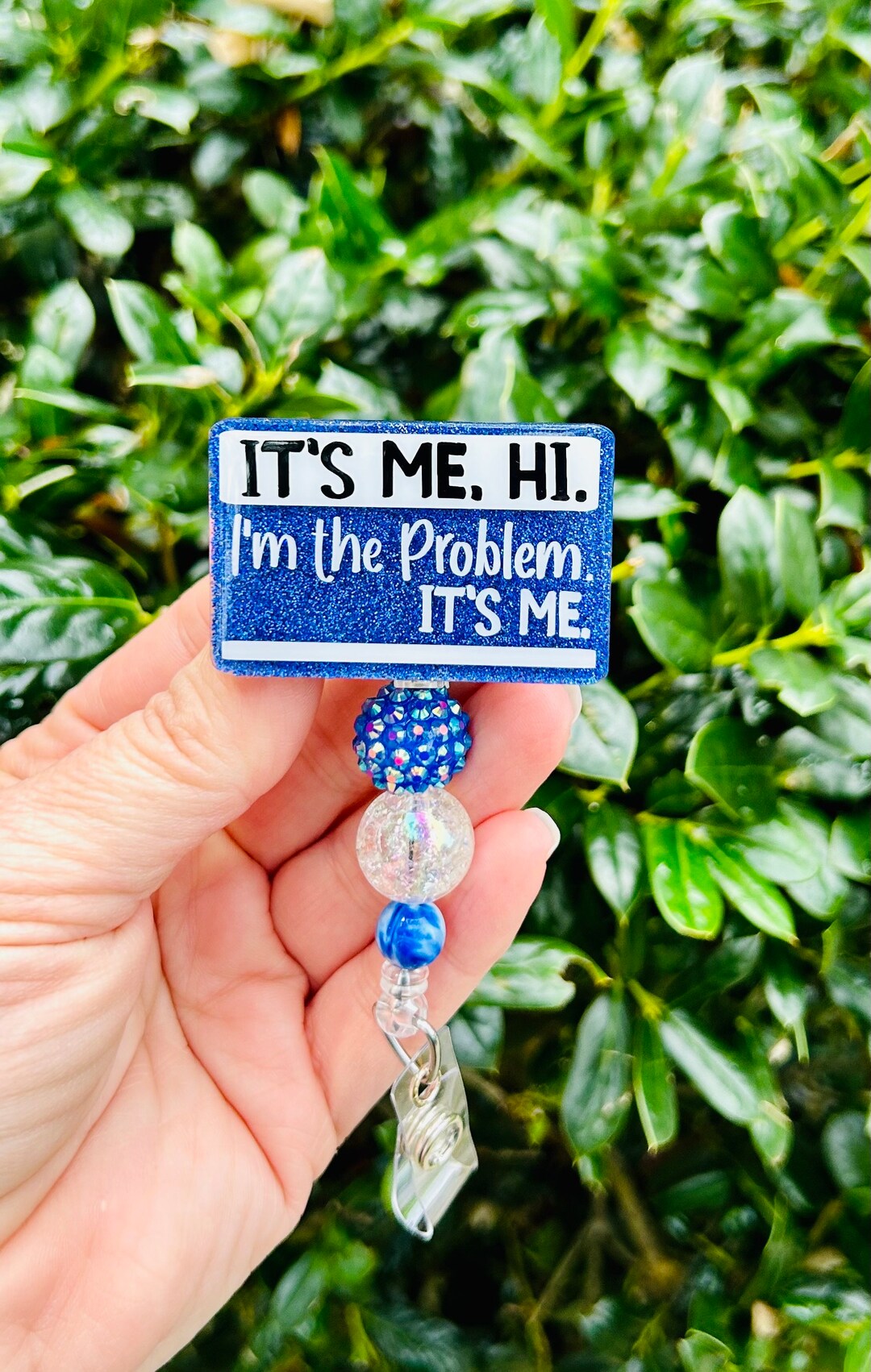 I'm the Problem Glitter Badge Reel, Funny Nurse ID Holder - Etsy