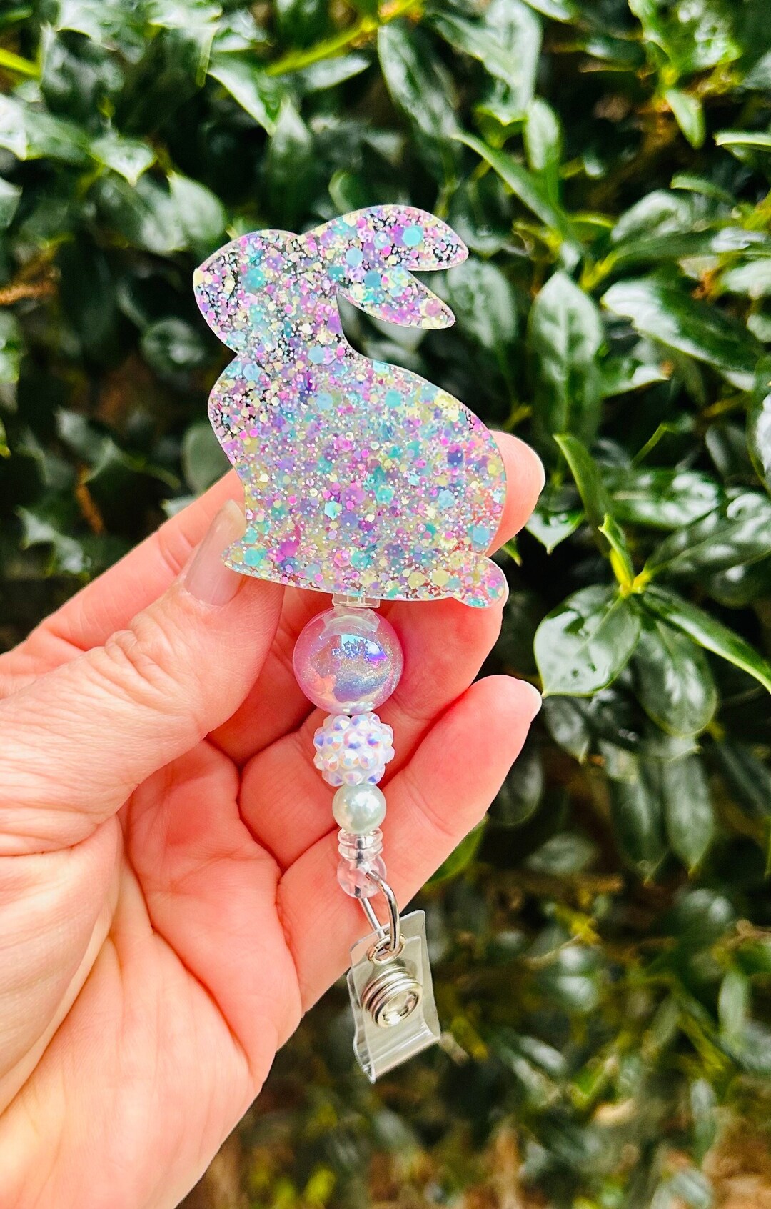 Easter Bunny Badge Reel, Cute Badge Holder for Best Friend Gift, Nurse ...