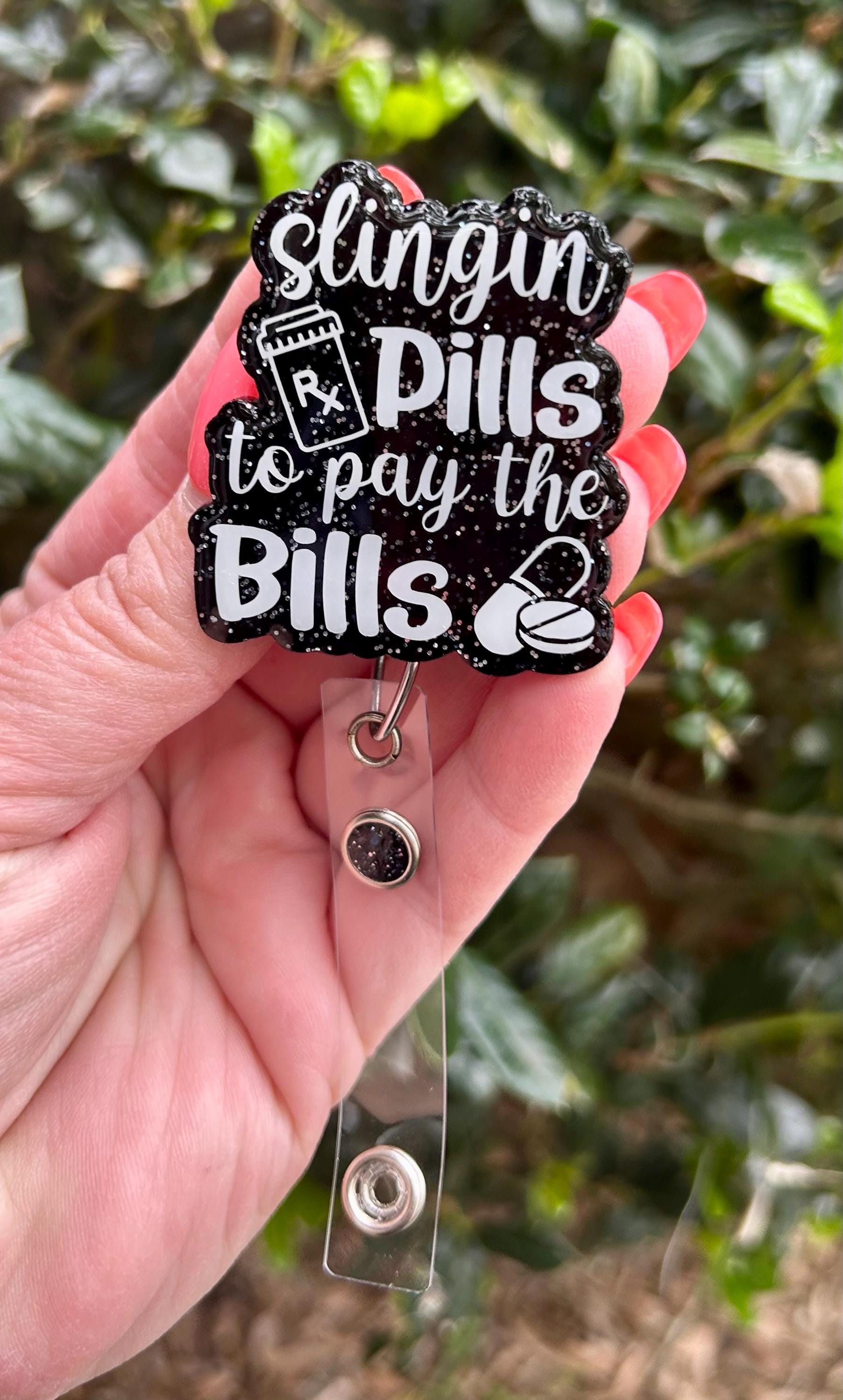 Slingin Pills Badge Reel, Funny Pharmacy Retractable Lanyard - Etsy