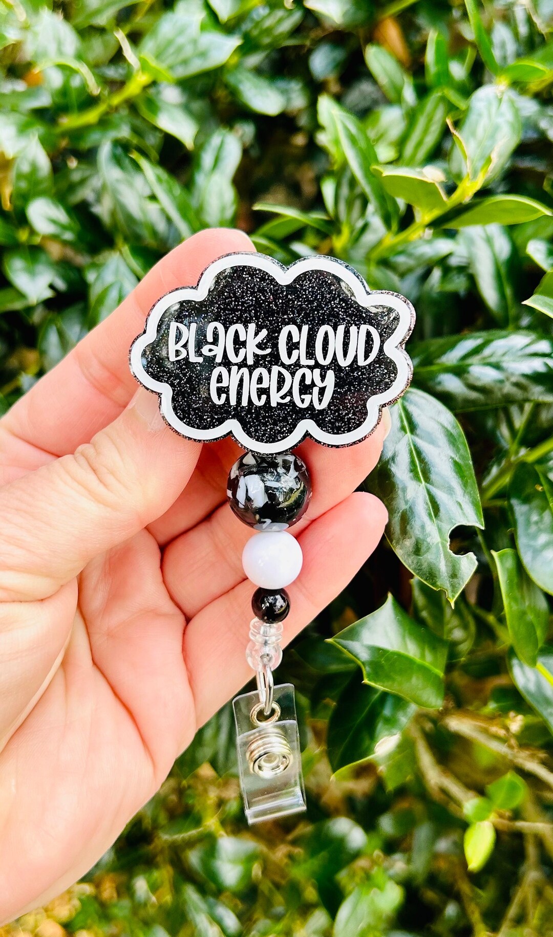 Black Cloud Energy Badge Reel, Bad Luck ID Holder, Sassy Badge Reel for ...