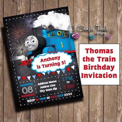 Thomas the Train Birthday Invitation Thomas Invitation - Etsy
