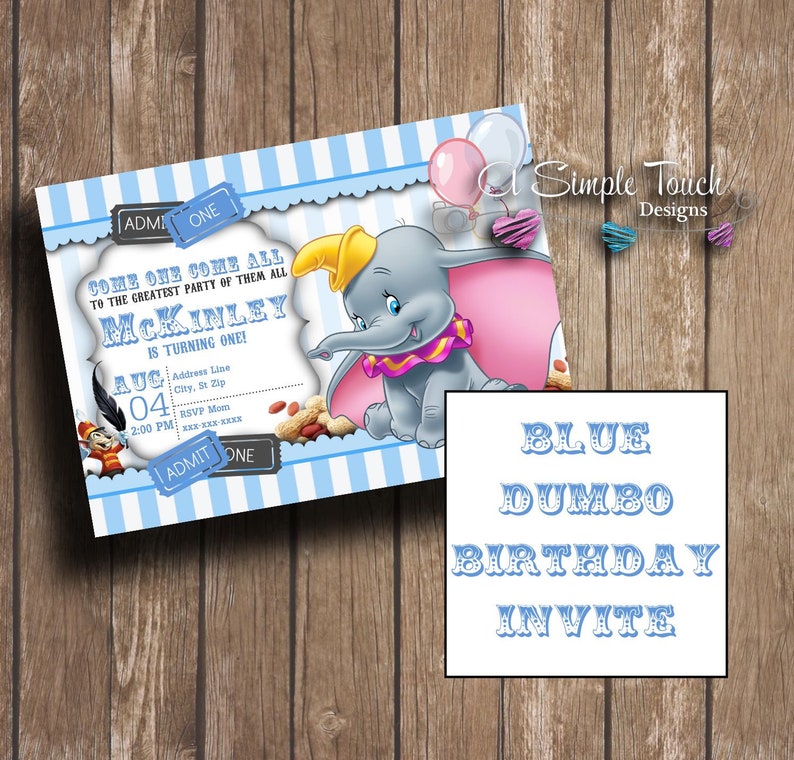 Dumbo Birthday Party Invitations - Etsy