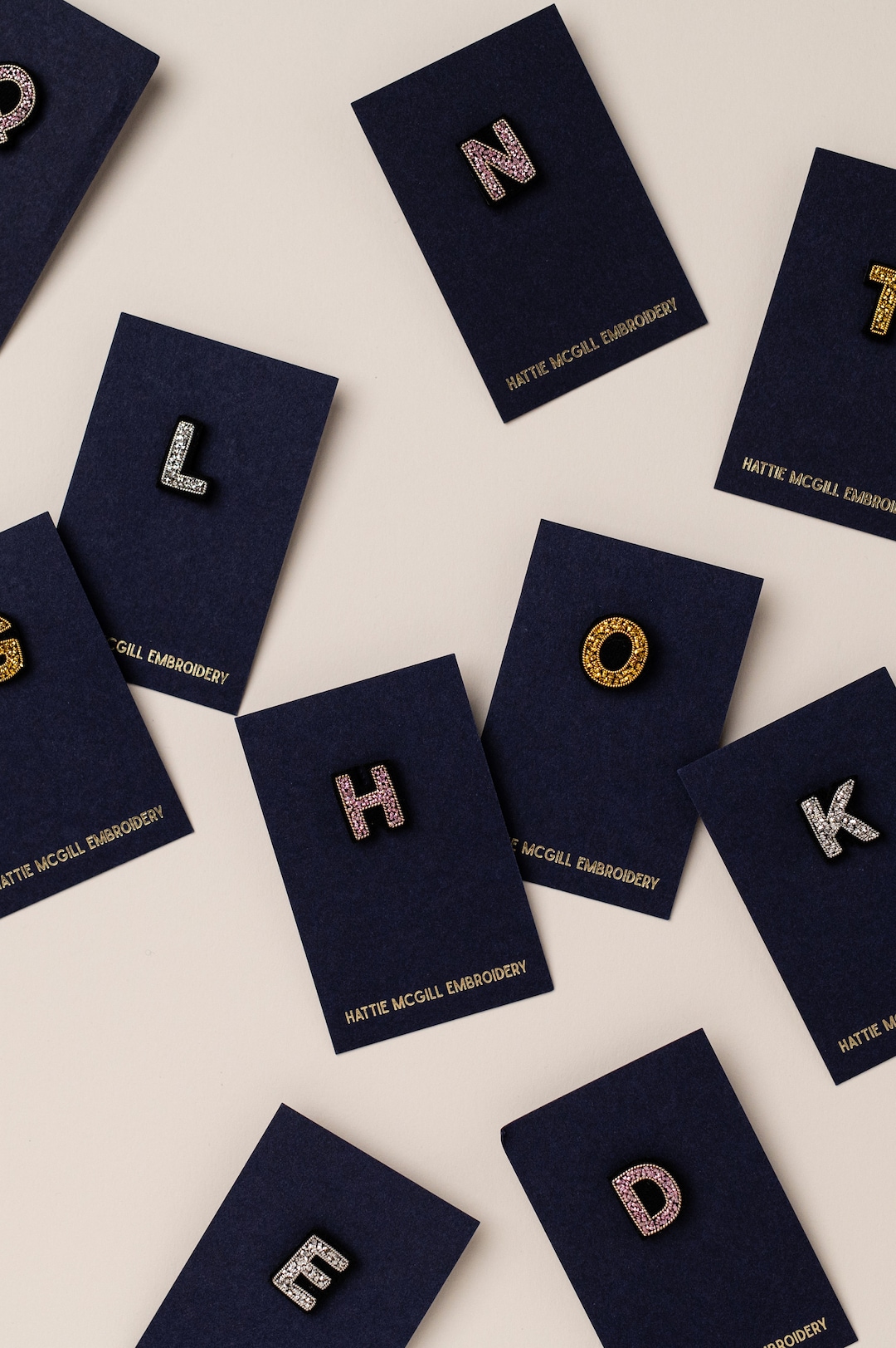 Small Goldwork Letter Pin - Etsy UK