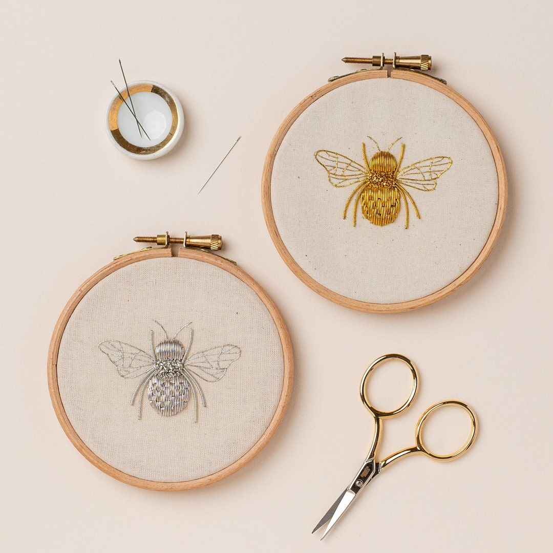 Goldwork Bumblebee Deluxe Embroidery Kit - Etsy