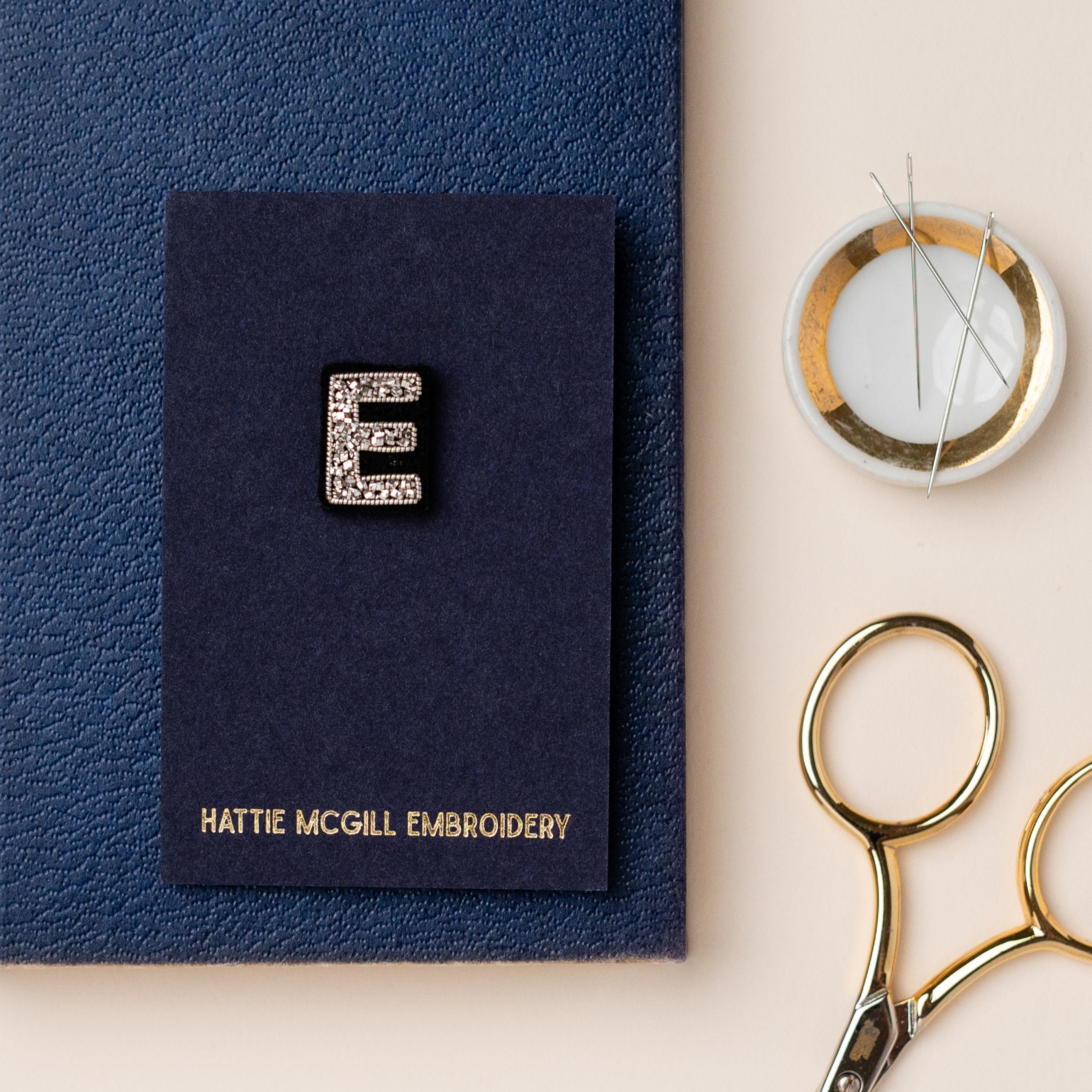 Small Goldwork Letter Pin - Etsy UK