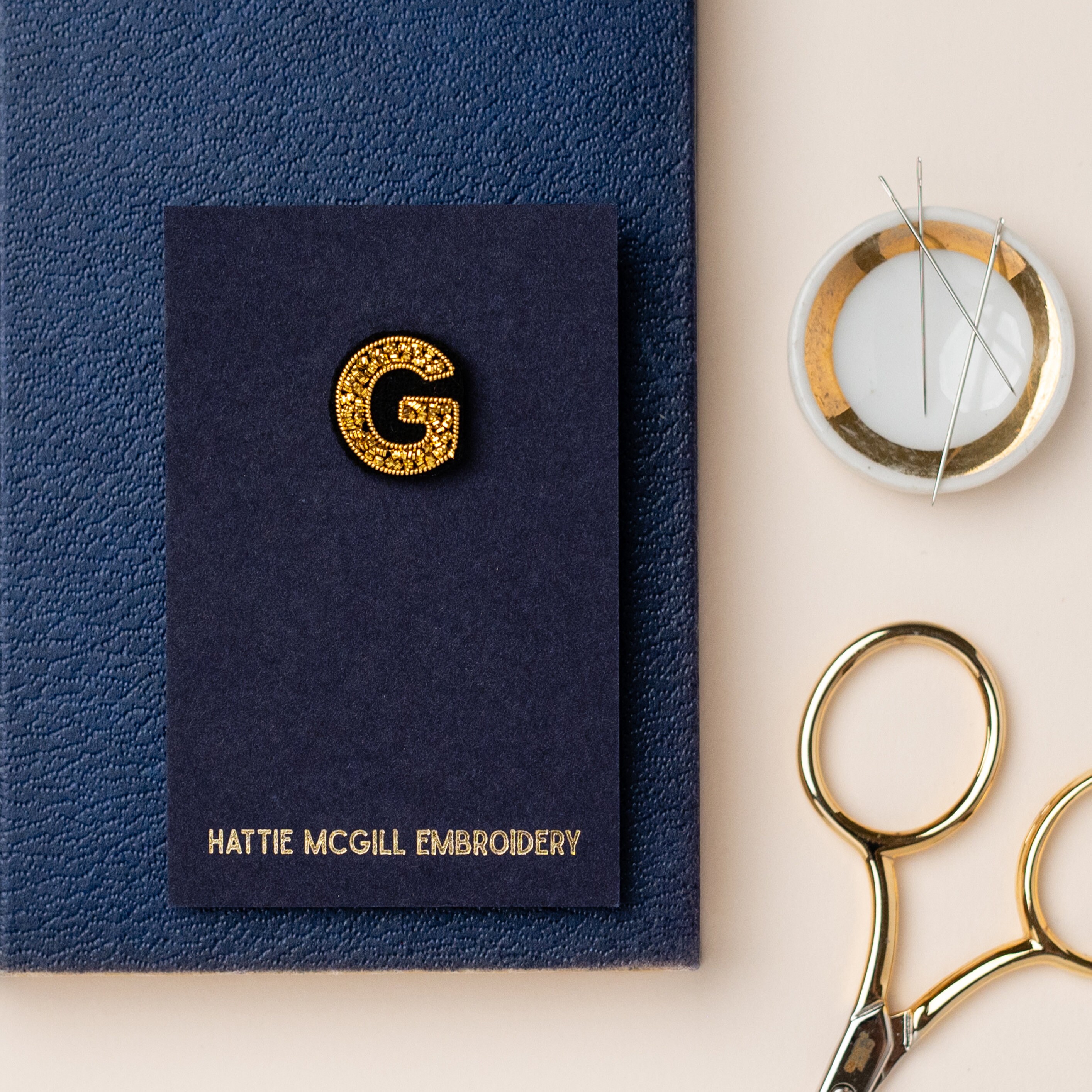 Small Goldwork Letter Pin - Etsy UK