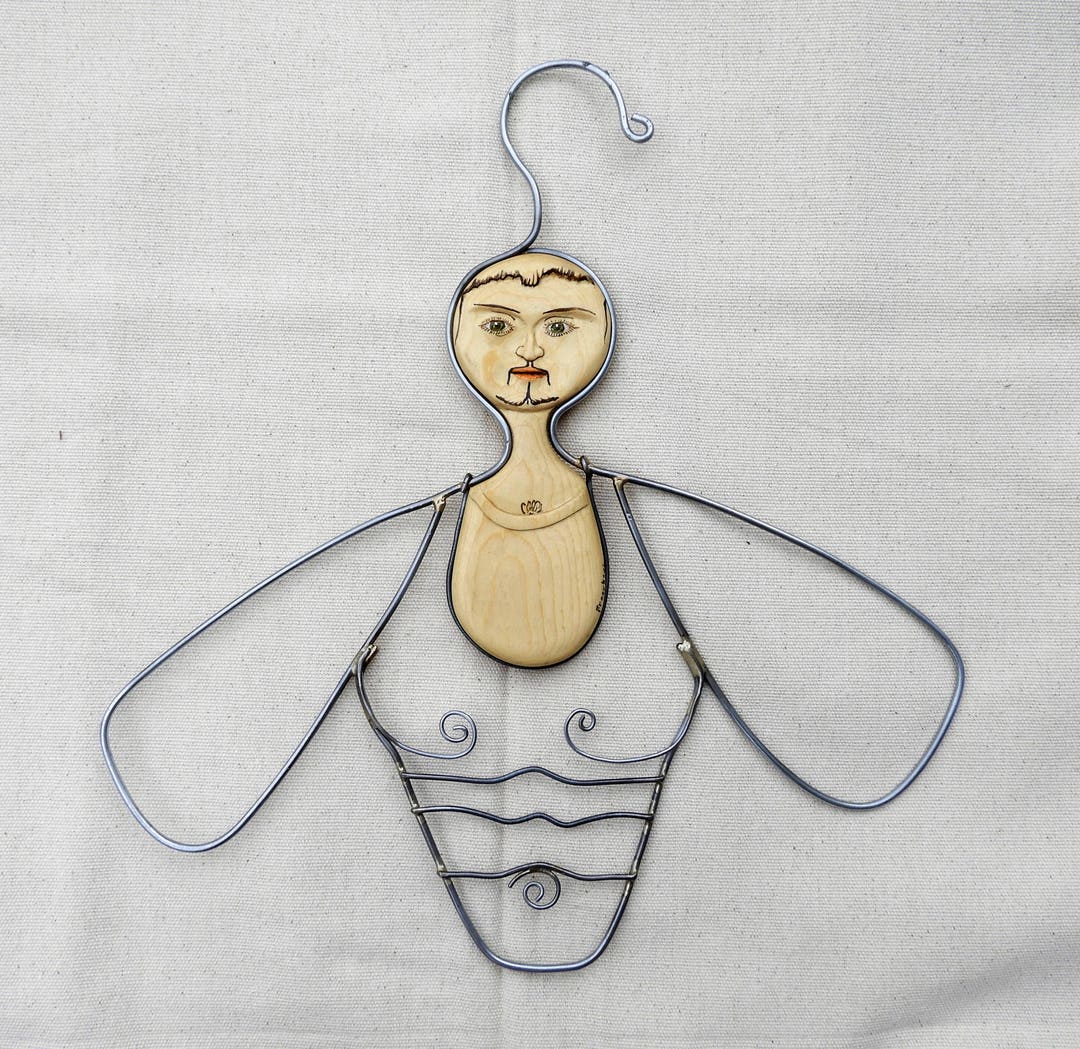 Closet Jewelry People, Hanger. Steel, Forged Wire Nipple Sculpture ...